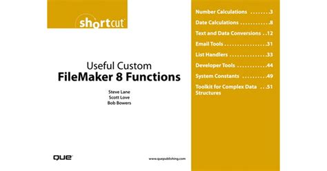 Useful Custom Filemaker 8 Functions Book