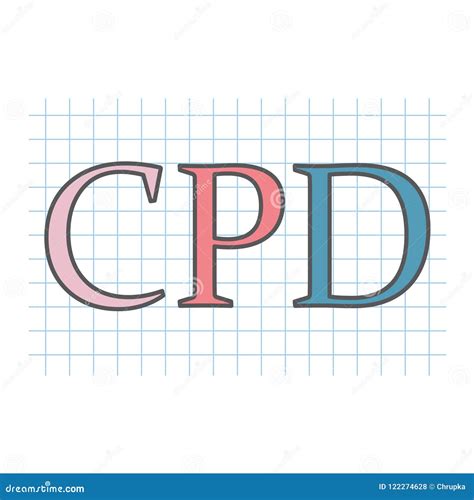 CPD Continuing Professional Development Written On Checkered Paper Stock Vector Illustration
