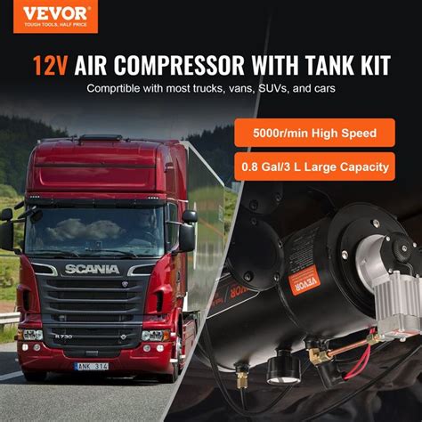 Vevor 12v Air Compressor With Tank 08 Gallon3 L Train Horn Air