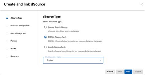 adding a mssql staging push dsource