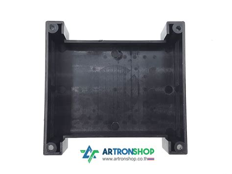 กล่องใส่บอร์ดอิเล็กทรอนิกส์ ติดรางปีกนก ขนาด 115 X 90 มิลลิเมตร สีดำ