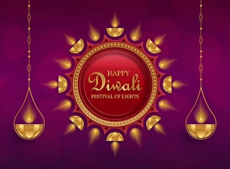 해피 디왈리 벡터 그림 축제 디왈리와 디파왈리 카드 인도의 빛 축제 프리미엄 벡터