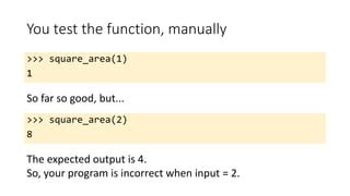 Testing In Python Doctest And Unittest Ppt