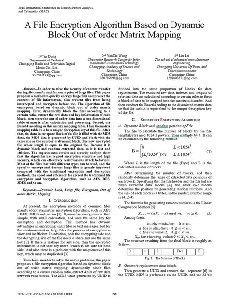 Afileencryptionalgorithmbasedondynamicblockoutofordermatrix