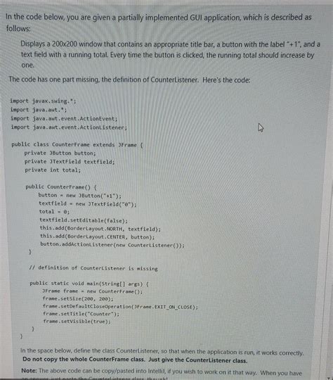 Solved In The Code Below You Are Given A Partially