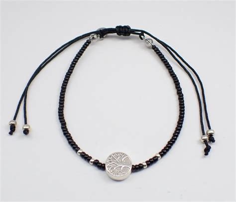 Armband Miyuki Glanzendzwart Met Symbool Tree Of Life Levensboom Bol
