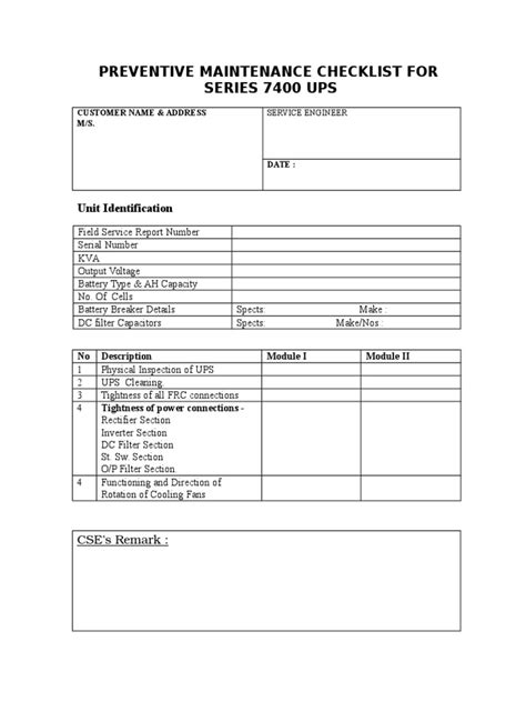 checklist pdf capacitor power inverter