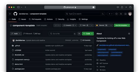 Web Component Github Starter Template David Darnes