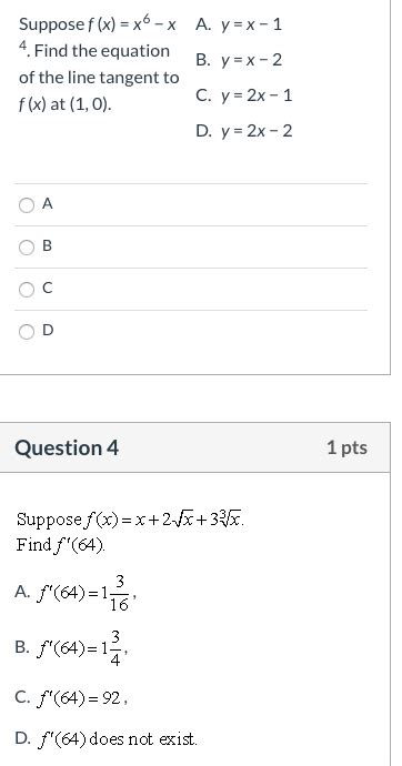Solved Supposef X X6 X A Y X 1 4 Find The Equation B