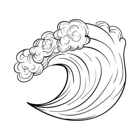 Premium Vector Sketch Wave Drawing Linear Drawing