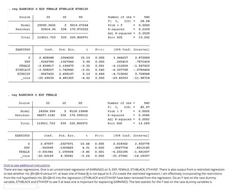 Solved P There Is Aiso Output From A Restricted Regression Chegg Com