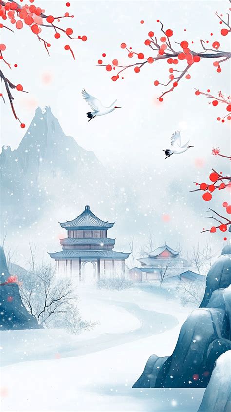 立冬节日节气海报背景霜降通用背景大雪 120