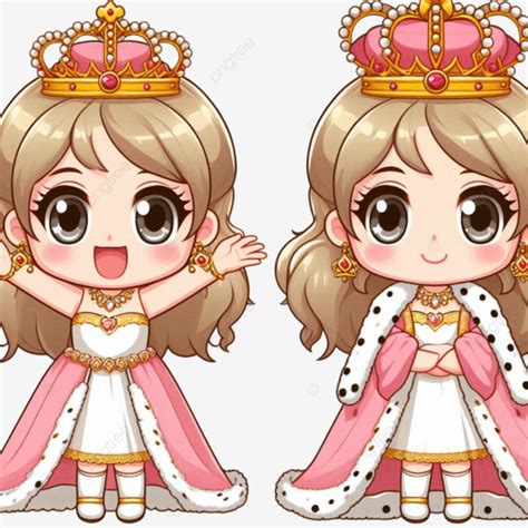 귀여운 애니메이션 공주 왕관과 함께 아름다운 여왕 귀여운 애니메이션 공주님 왕관을 쓴 아름다운 여왕 Png 일러스트 및 이미지 에 대한 무료 다운로드 Pngtree