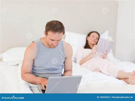 Manworking On His Laptop Stock Photo Image Of Laptop