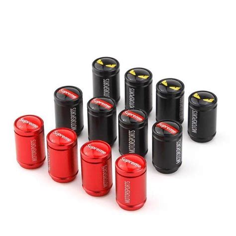 ส่งจากไทย🇹🇭 จุ กลม Supreme [4ชิ้น]พร้อมส่ง จุ๊บ ลม ซูพรีม ฝา ลม ยางรถยนต์ ฝาปิดลม ยาง Tyre Valve