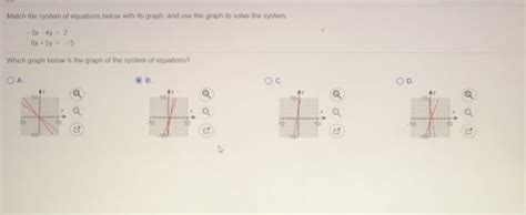 solved match the system of equations below with its graph