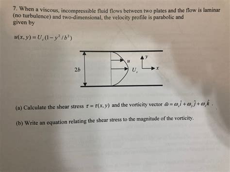 Solved 7 When A Viscous Incompressible Fluid Flows Between