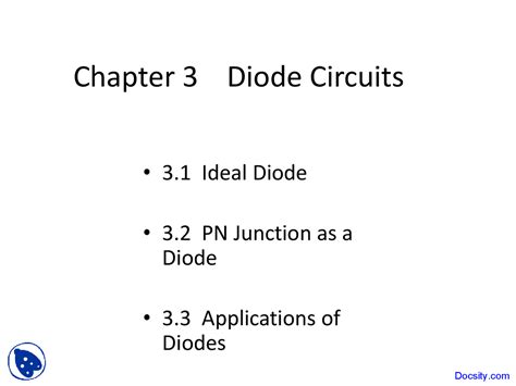 Diode Circuits Analog Circuits Lecture Slides Docsity