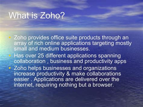 Zoho Presentation Ppt Technology And Computing