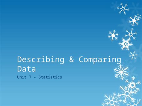 Pptx Describing And Comparing Data Dokumen Tips