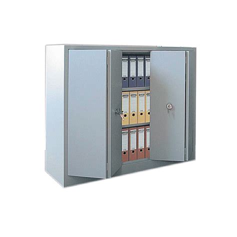 Чешки метален шкаф 2 сгъваеми врати 2 рафта 120 X 42 X 100 см сив Emag Bg