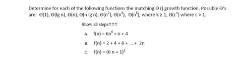 Solved Determine For Each Of The Following Functions The Chegg