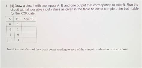 Solved 4 Draw A Circuit With Two Inputs A B And One Chegg Com