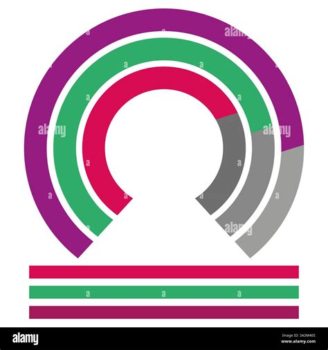 Ring Chart Icon Colorful Circle Symbol Data Segment Image Vector Pie Illustration Stock
