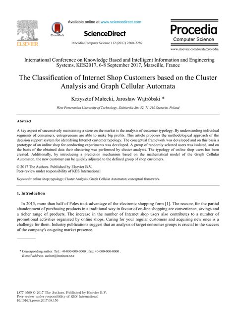 Pdf The Classification Of Internet Shop Customers Based On The