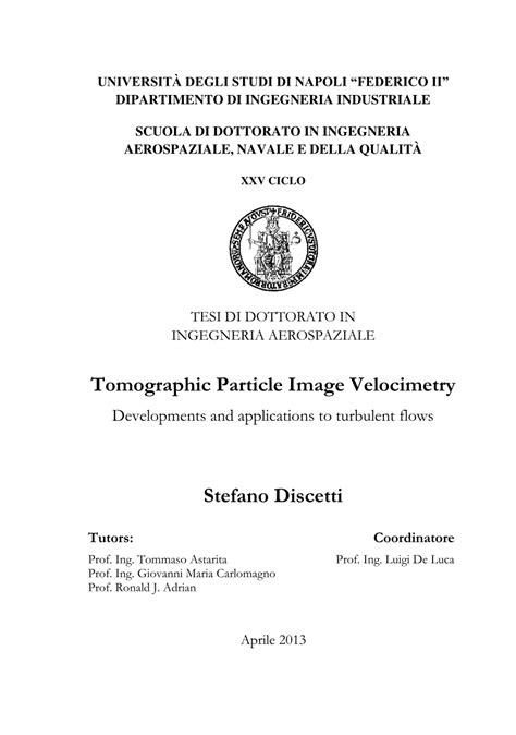 Pdf Tomographic Particle Image Velocimetry Developments And Applications To Turbulent Flows