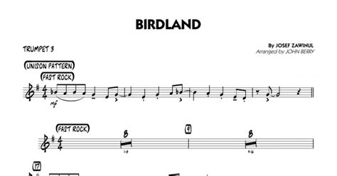 Birdland Arr John Berry Trumpet 3 Jazz Ensemble Sheet Music
