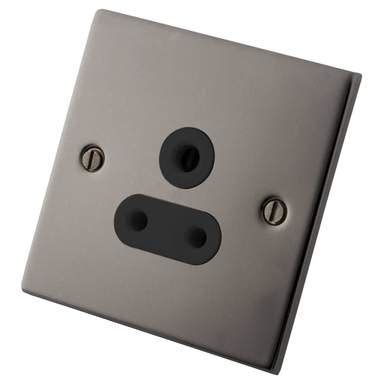 M Decorative A Gang Unswitched Single Socket Black Insert Black Nickel CEF