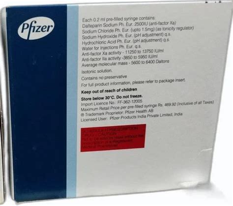 Fragmin 2500 Iu Injection At ₹ 351 Piece Fragmin Injection In Chennai Id 2851069729597