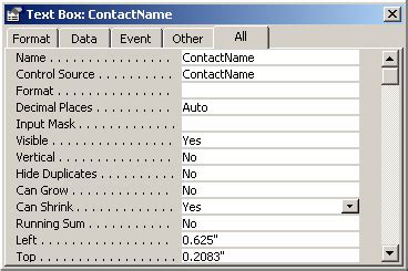 Ms Access Hide Report Object If No Value