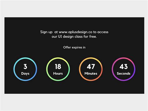 Countdown Timer Ui Design Dark Version