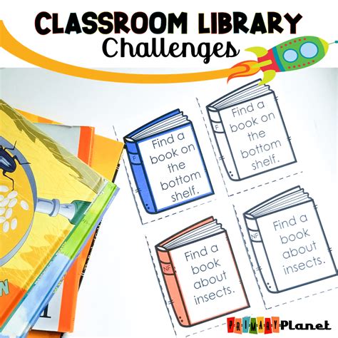 Classroom Library Ideas Task Cards Library Challenges Primary Planet