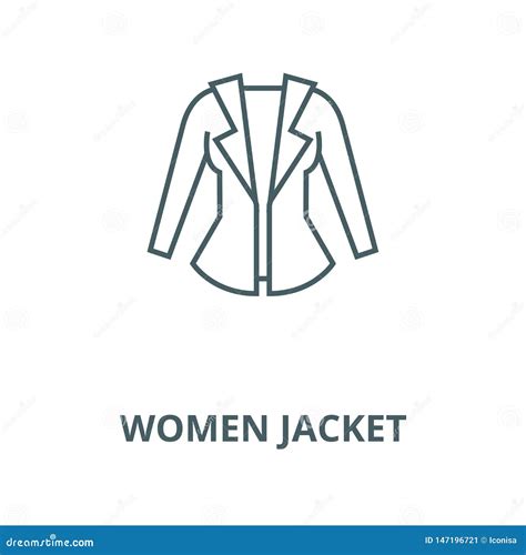 Women Jacket Vector Line Icon Linear Concept Outline Sign Symbol Stock Vector Illustration