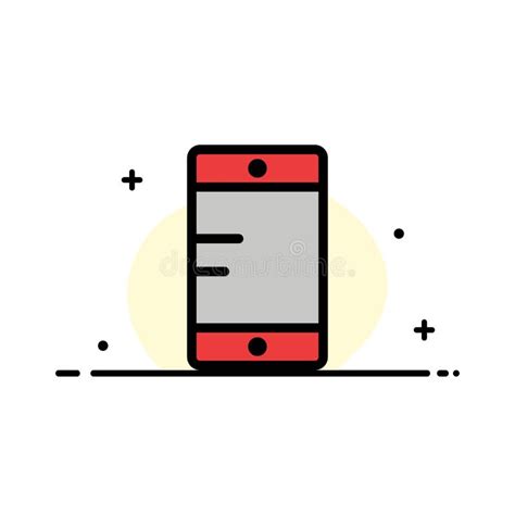 Mobile Cell School Business Flat Line Filled Icon Vector Banner Template Stock Vector