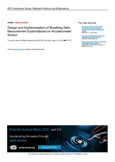 Pdf Design And Implementation Of Breathing Rate Measurement