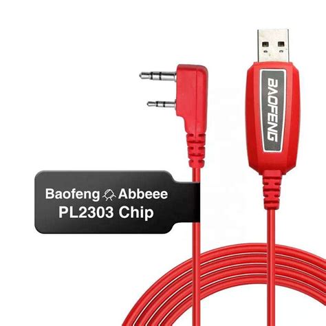 Baofeng Original Red Two Way Radio Programming Cable With USB Driver For Baofeng UV 82 Bf 888s