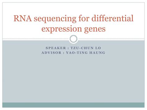 PPT RNA Sequencing For Differential Expression Genes PowerPoint Presentation ID