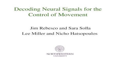 Ppt Decoding Neural Signals For The Control Of Movement Dokumentips