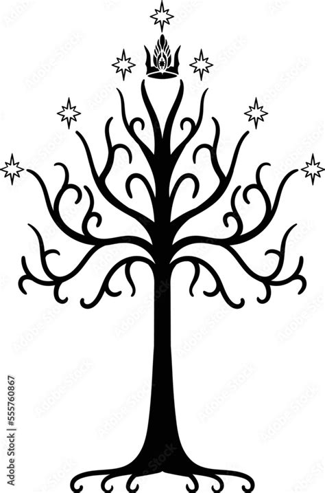 Lord Of The Rings Tree Of Gondor Vector Stock Vector Adobe Stock
