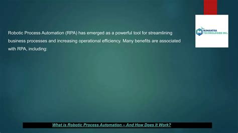 What Is Robotic Process Automation And How Does It Work Ppt