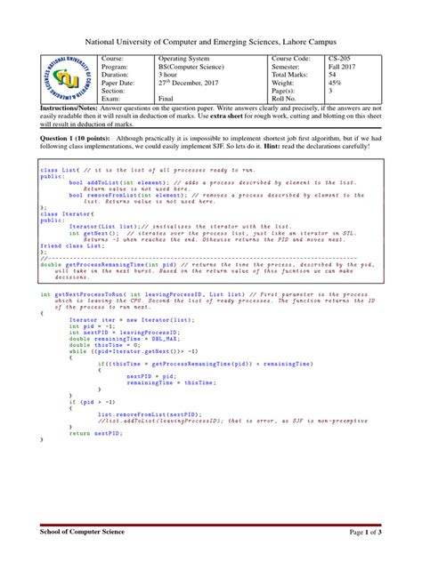 Final Os Bs Cs F2017 Solution Pdf Software Development Computing