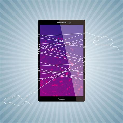 Premium Vector Vector Drawn Mobile Phone Cloud Computing Concept