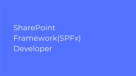 Sharepoint Framework Developer Training Course