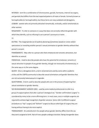 Sex Gender And Sexuality A Summarized Explanation PDF