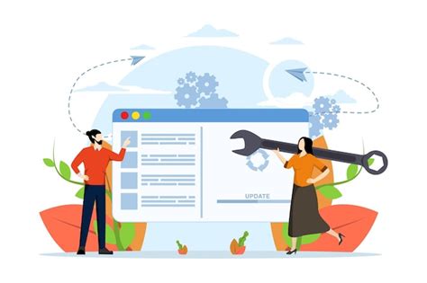 Premium Vector Vector Illustration Of System Update Concept With User