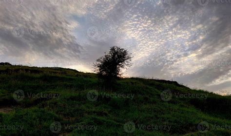 Beautiful Sky With Doted Clouds Pattern During Sunset 46476980 Stock